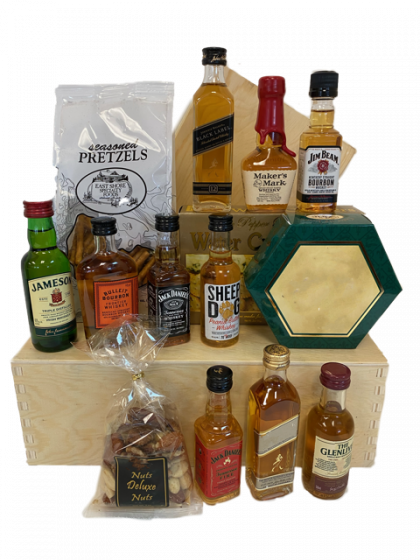 Assorted Whiskey Sampler and Snacks Set