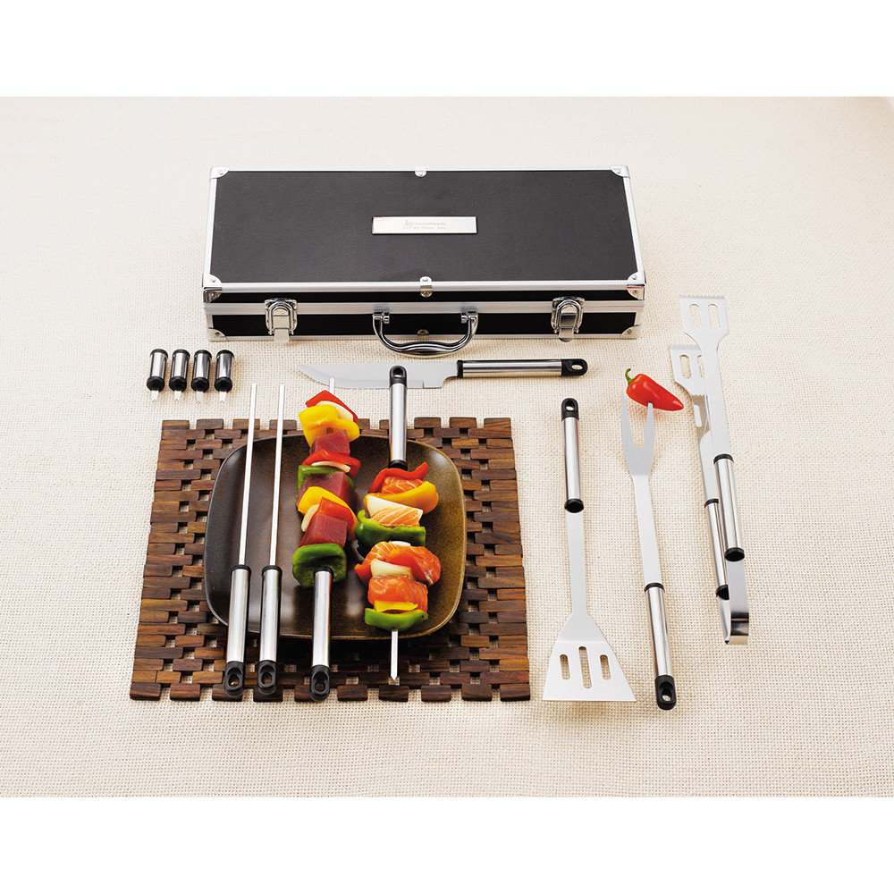 Custom Stainless Steel 13-piece BBQ Grill Master Tool Set