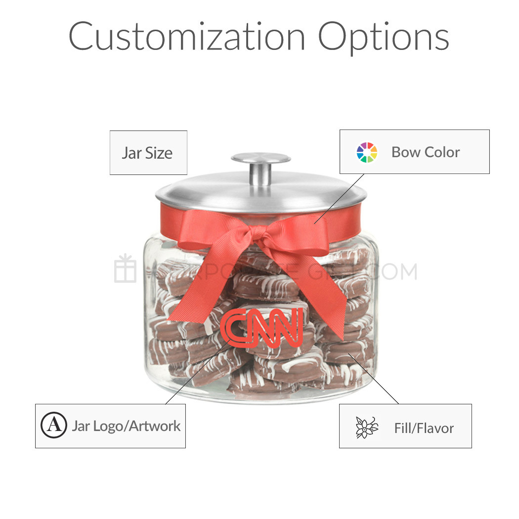 Custom Glass Cookie Jar with Chocolate Covered Oreos